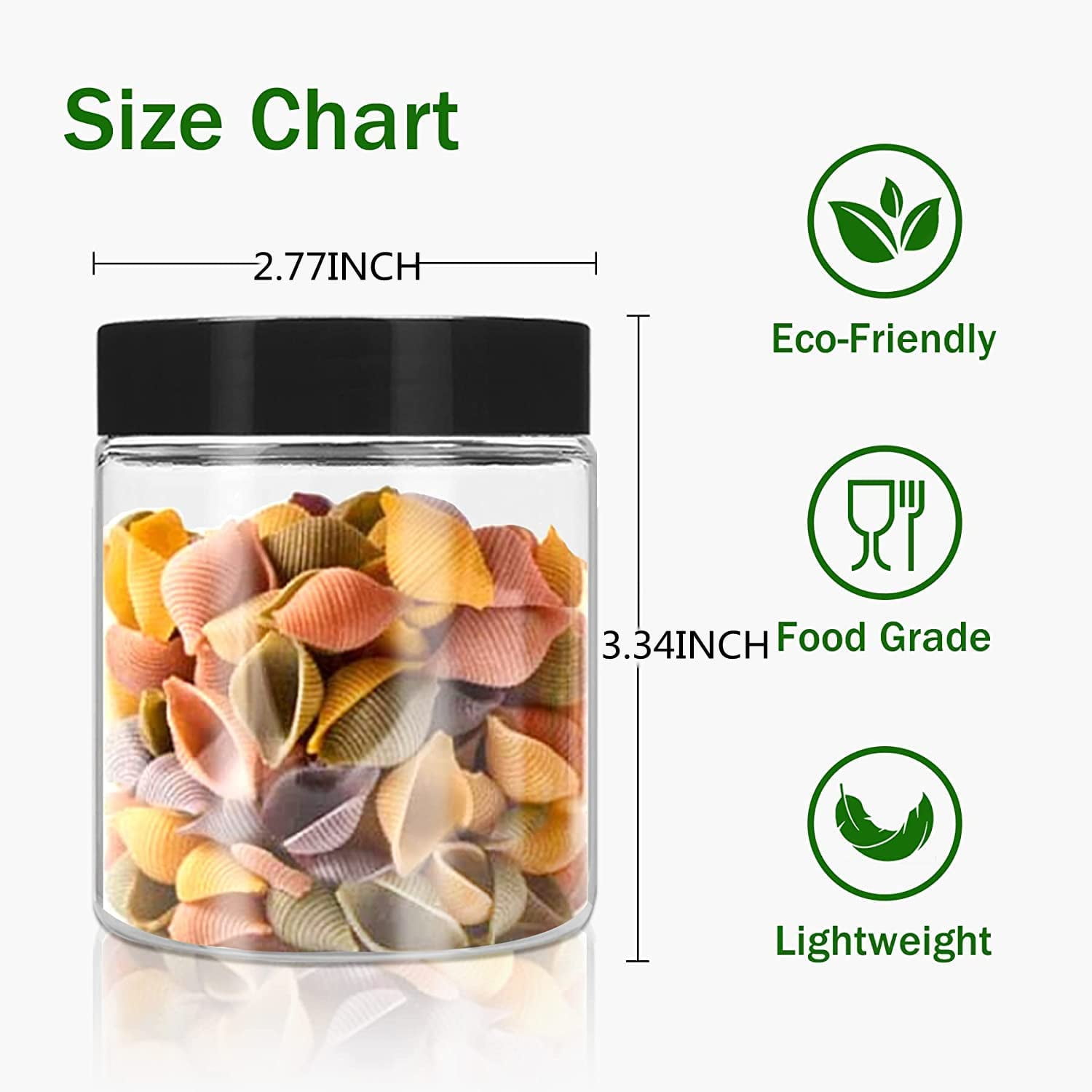 PYAN-8oz Plastic Jars with Lids 24 Pack Clear Plastic Slime Containers ...