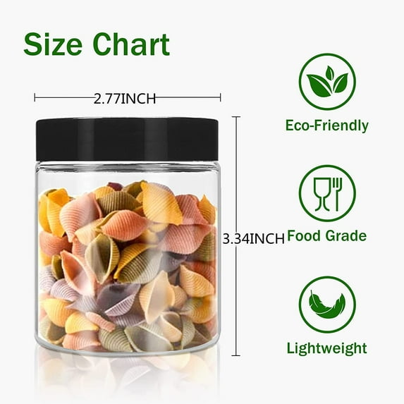 PYAN-8oz Plastic Jars with Lids 24 Pack Clear Plastic Slime Containers ...