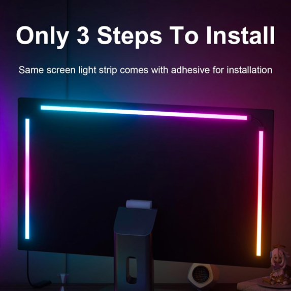 PYAN-DS Gaming Monitor Light, Backlight with Screen Color sync Effect ...