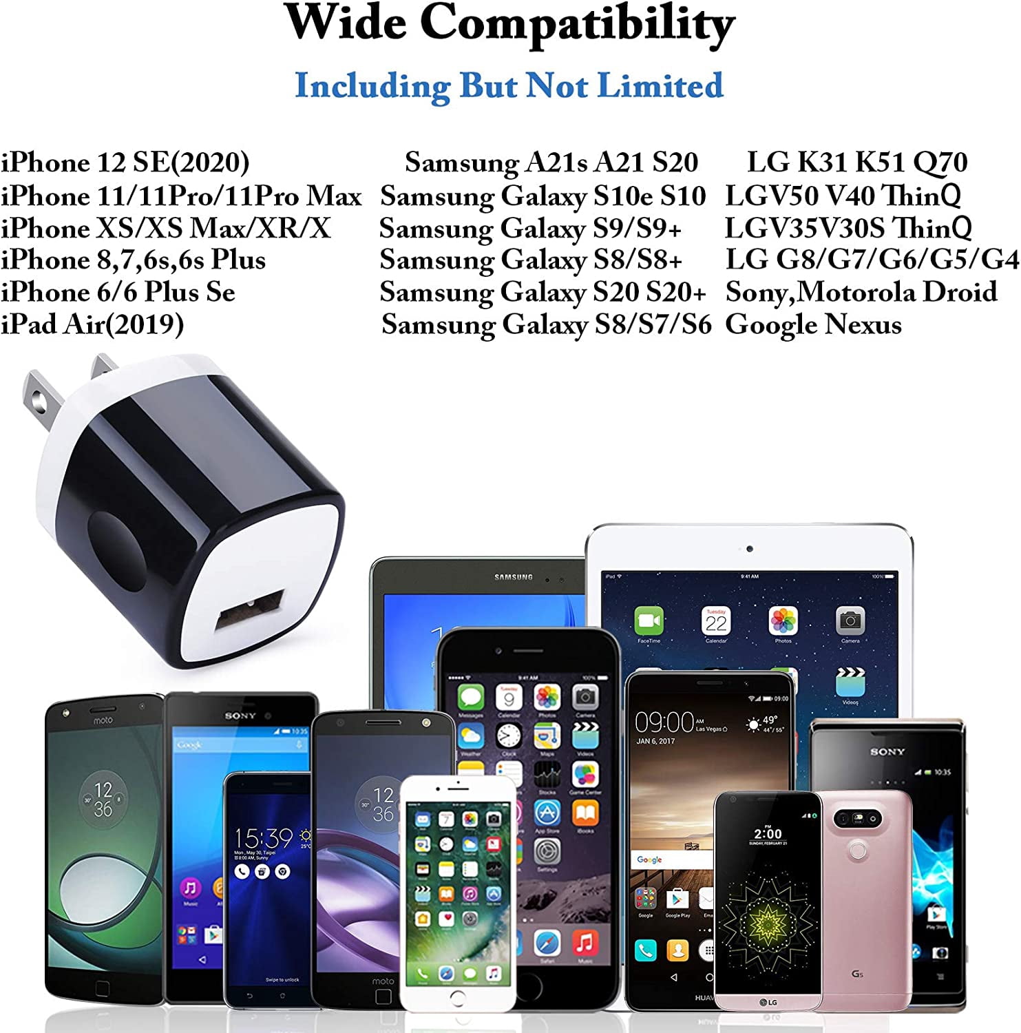 PYAN-Wall Adapter 10 Pack, 1A 5V Single Port Charger Power USB Plug ...