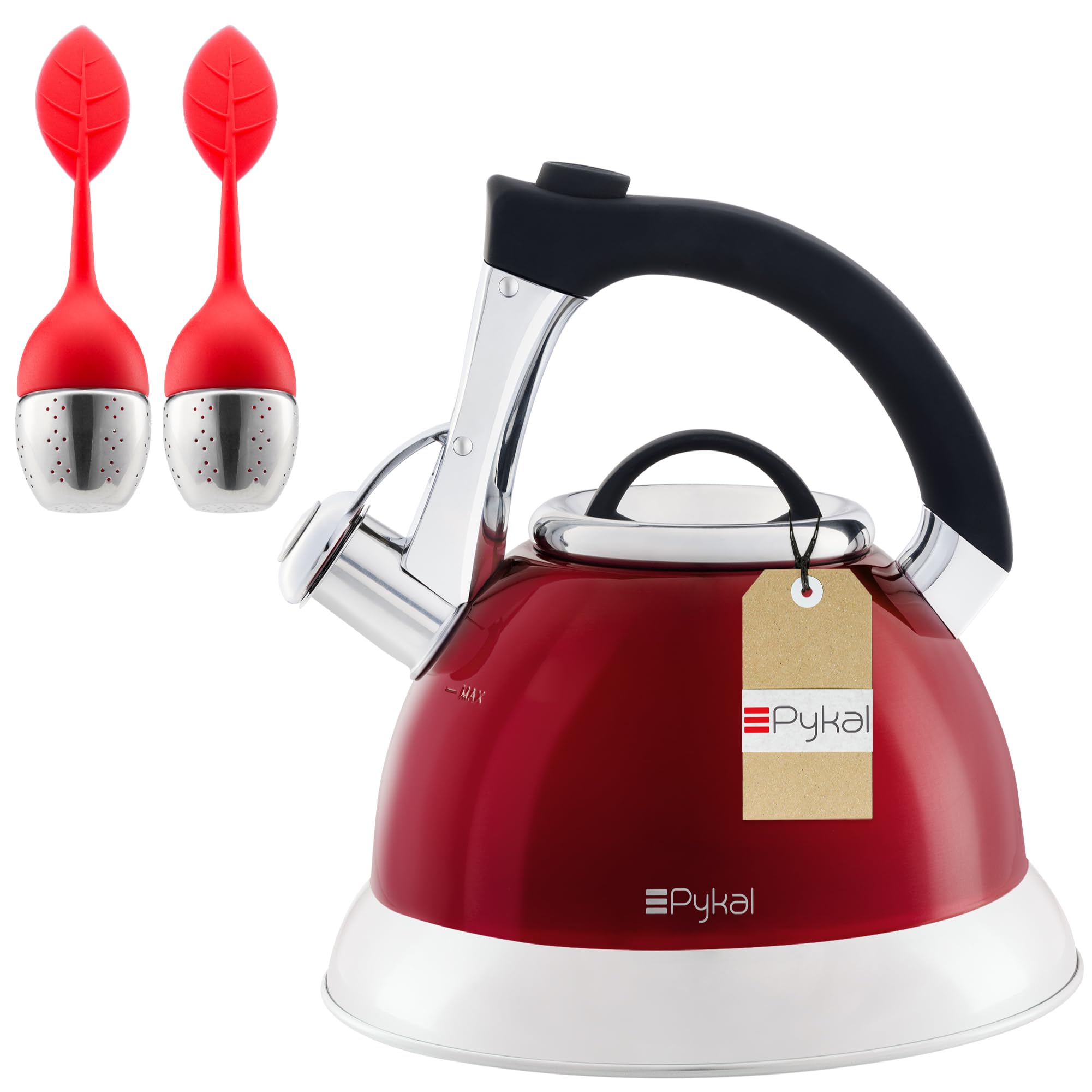 Mr Belgrove 2.5-Quart Metallic Red Tea Kettle - Walmart.com