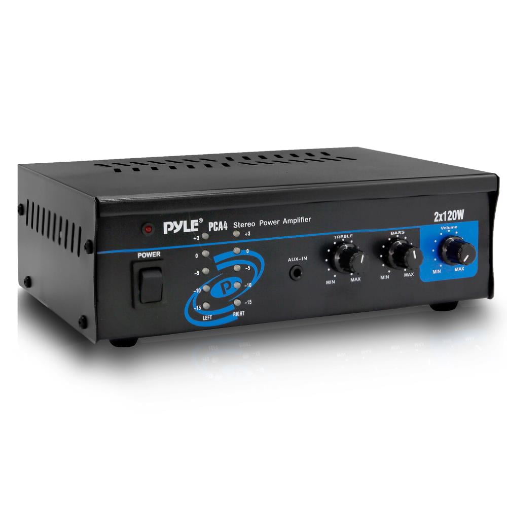 PYLE PCA4 - Compact Home Audio Amplifier - Stereo Power Amp, AUX/MP3 ...