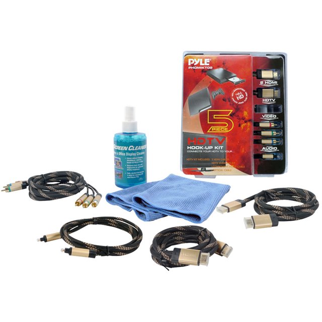 PYLE PHDMIKT02 - HDTV CLEANING KIT w/ 2 HDMI HIGH DEFINITION CABLES ...