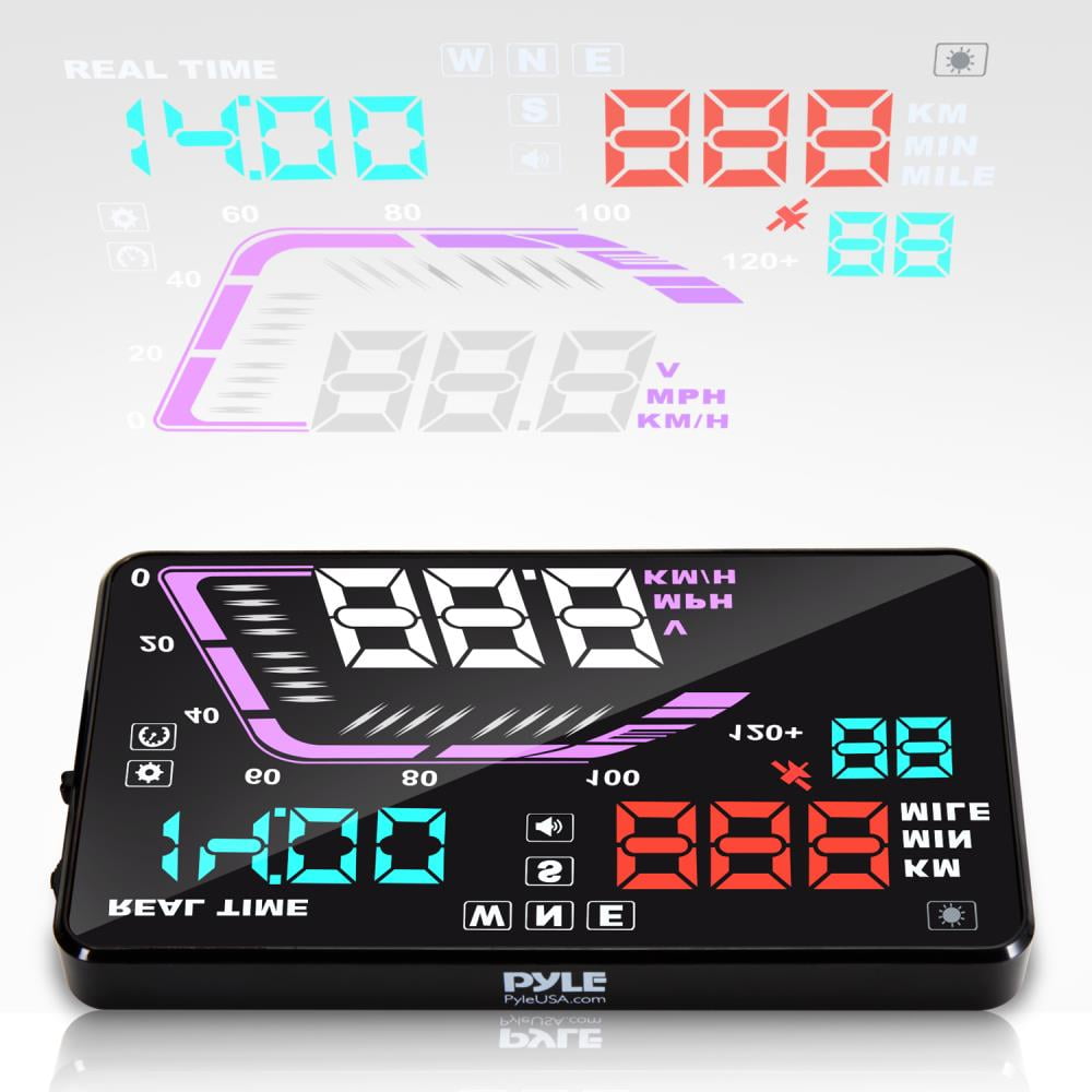 PYLE PHUD15 - Heads Up Display HUD Screen - Vehicle Speed & GPS Compass ...