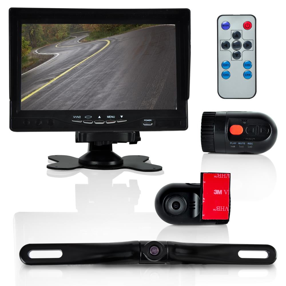 PYLE PLCMDVR72 - Dash Cam Car Recorder - Front & Rear View Camera 7 ...