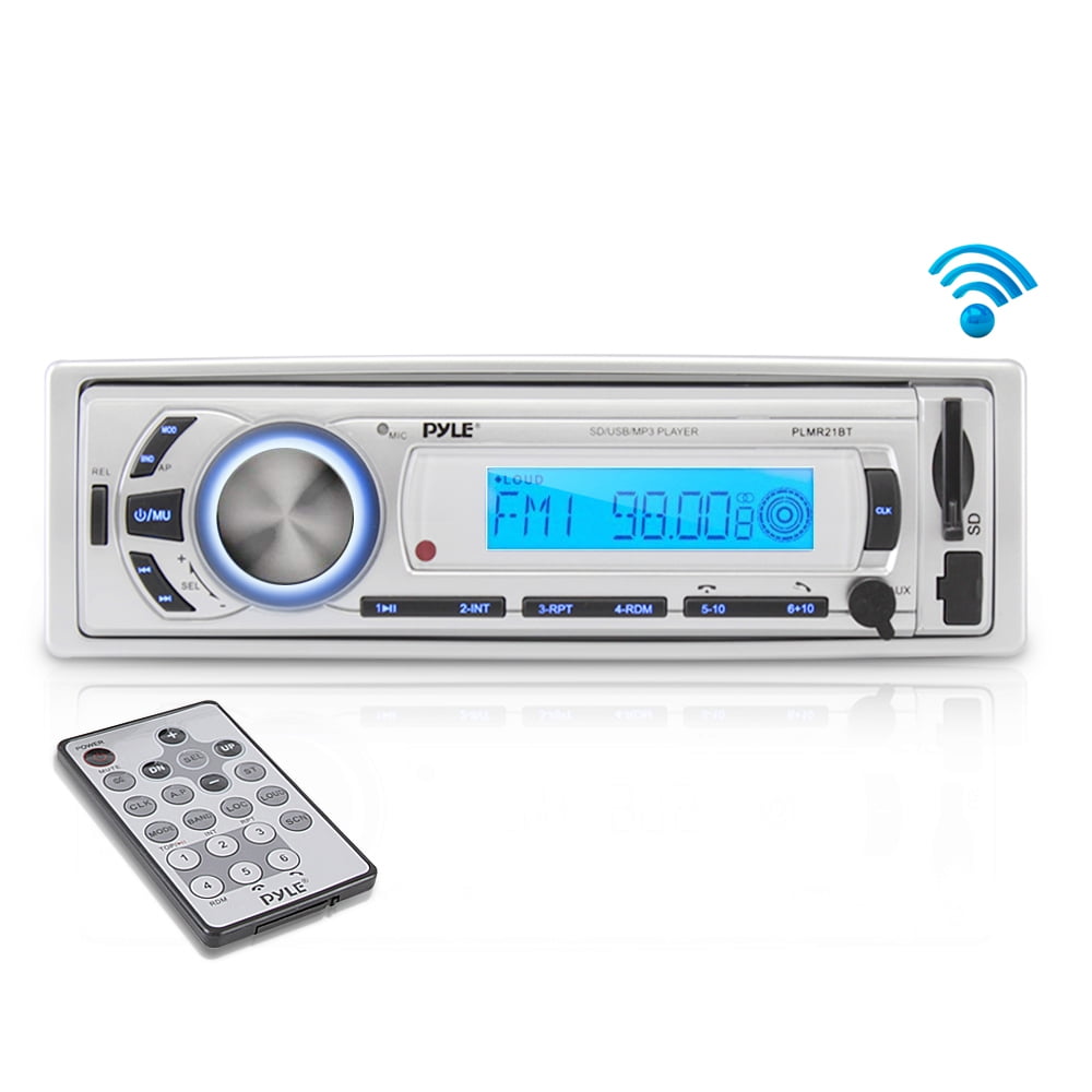 Pyle Plmr21bt Marine Bluetooth Stereo Radio 12v Single Din Style