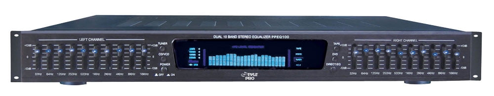 PYLE PPEQ100 - 19'' Rack Mount Dual 10 Band 4 Source Input Stereo ...