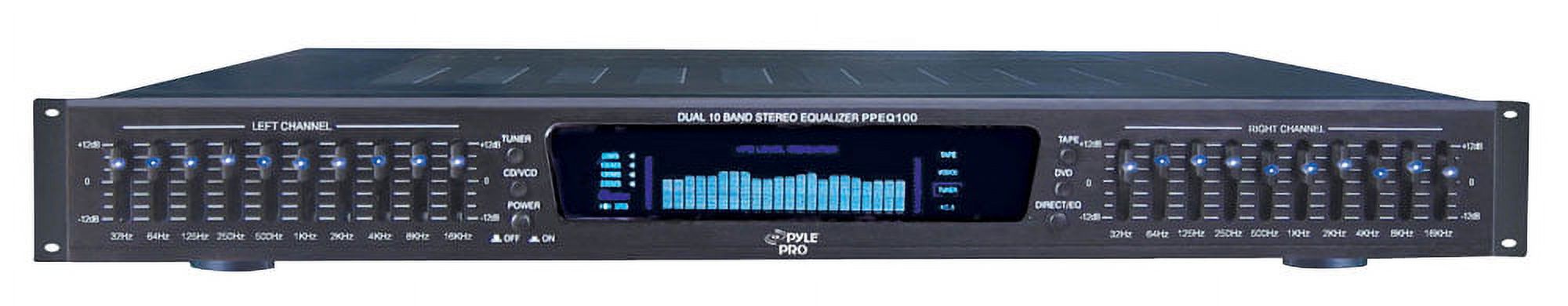 PYLE PPEQ100 - 19'' Rack Mount Dual 10 Band 4 Source Input Stereo ...