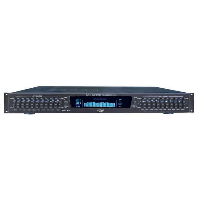 PYLE PPEQ100 - 19'' Rack Mount Dual 10 Band 4 Source Input Stereo ...