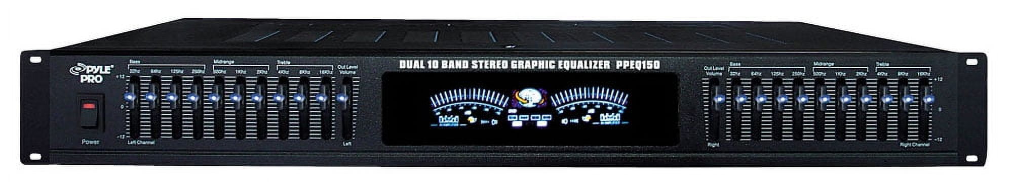 PYLE PPEQ150 - 19" Rack Mount Dual 10 Band Stereo Graphic Equalizer ...