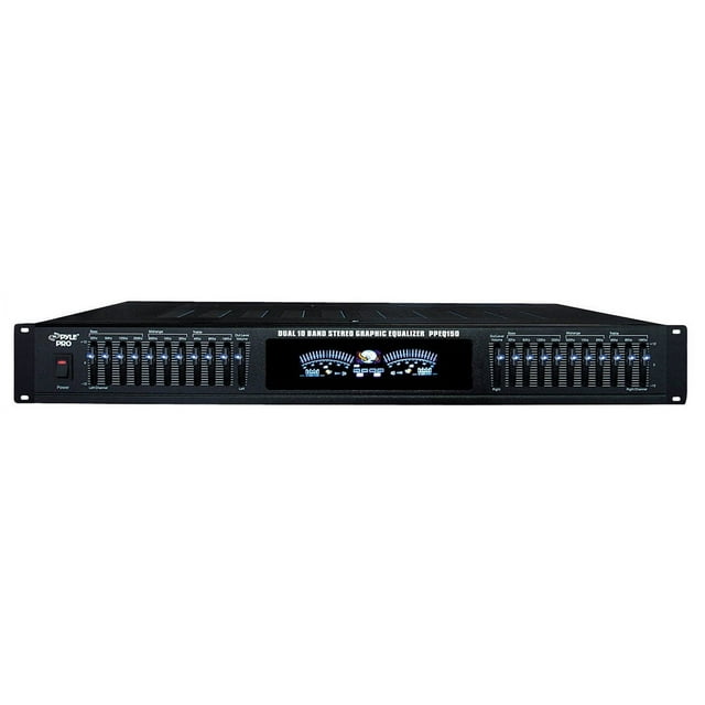 PYLE PPEQ150 - 19" Rack Mount Dual 10 Band Stereo Graphic Equalizer ...