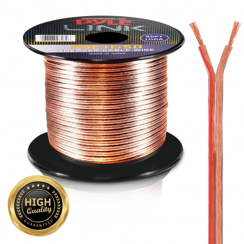 PYLE PSC1650 - 16 Gauge 50 ft. Spool of High Quality Speaker Zip Wire ...