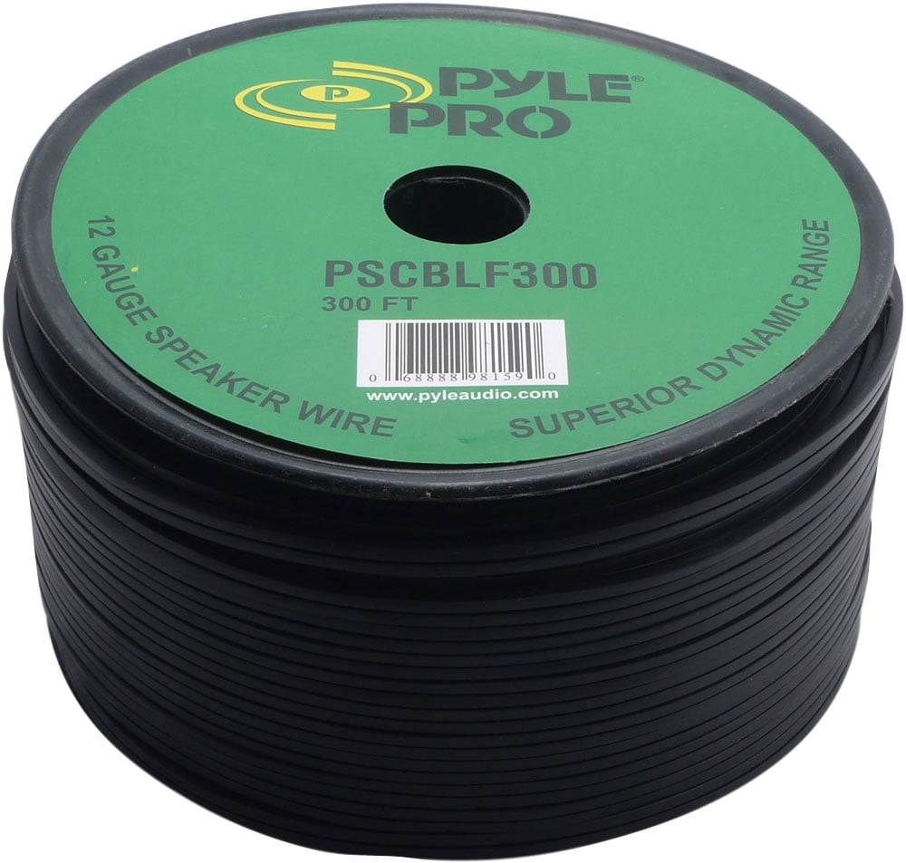 PYLE PSCBLF300 - 300Ft 12 AWG Spool Speaker cable With Rubber Jacket ...