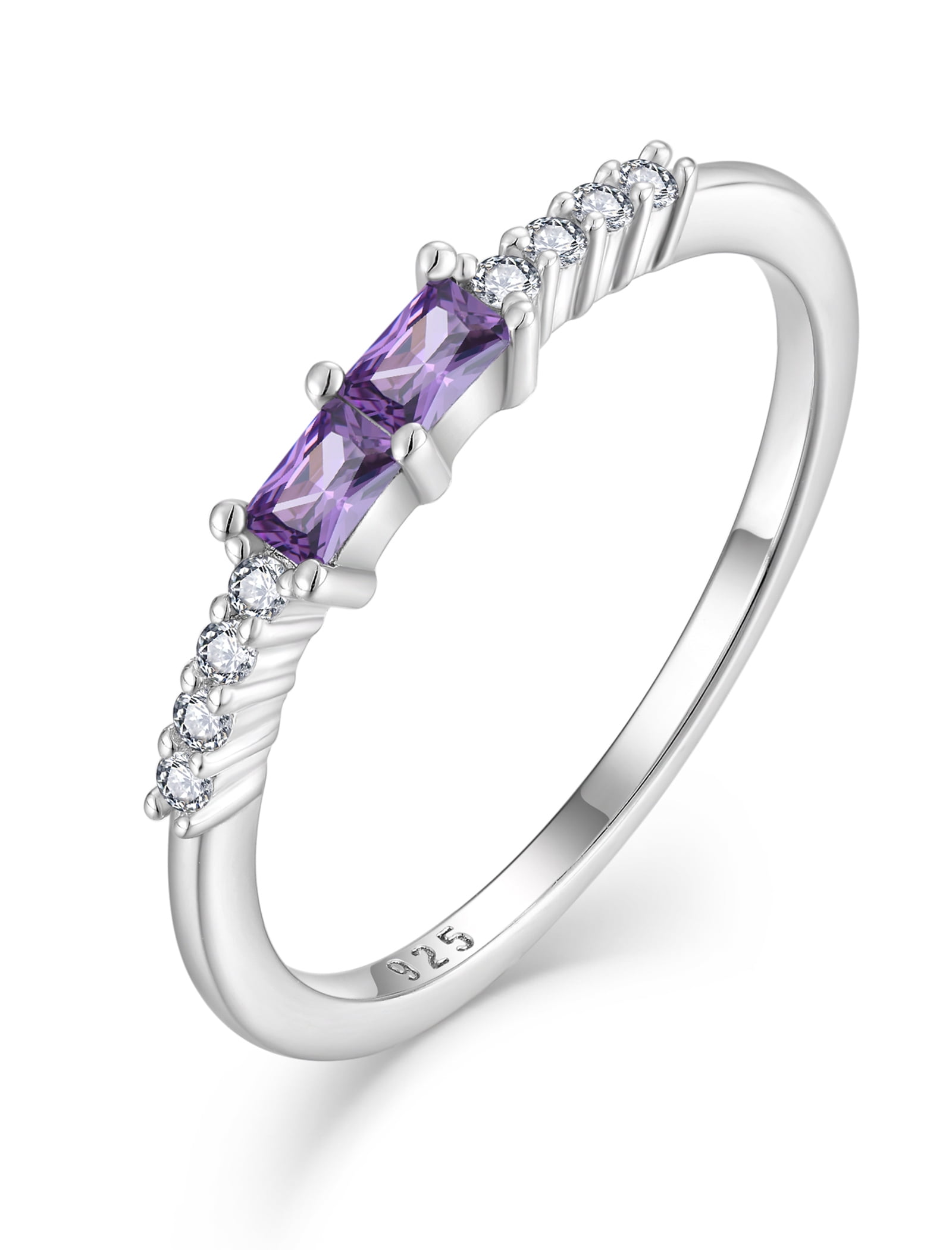 PYNZY 925 Sterling Silver Statement Stackable Rings for Women, Square ...