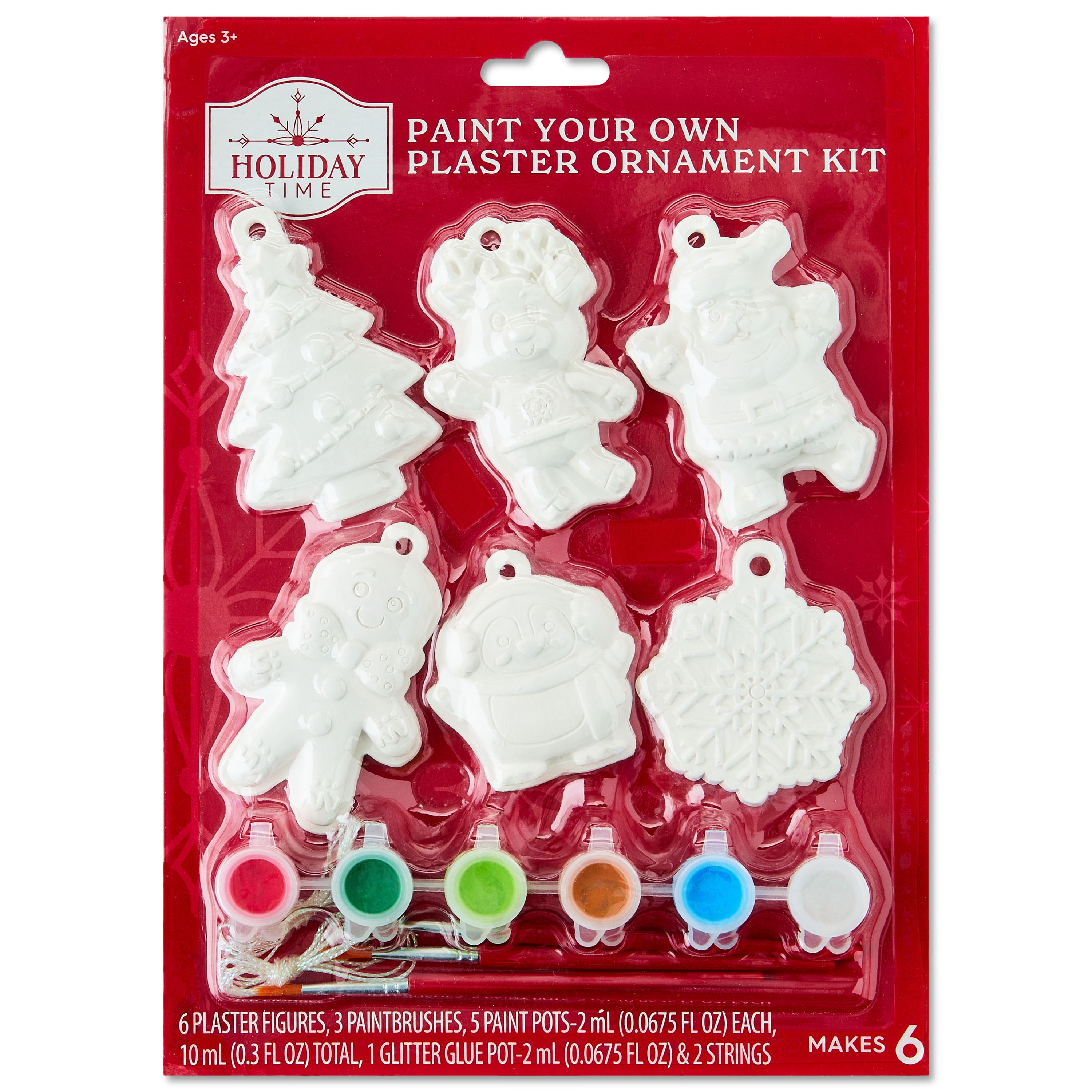 Paint Your Own Plaster Christmas Icons Ornament Kit, 17 Pieces, by ...