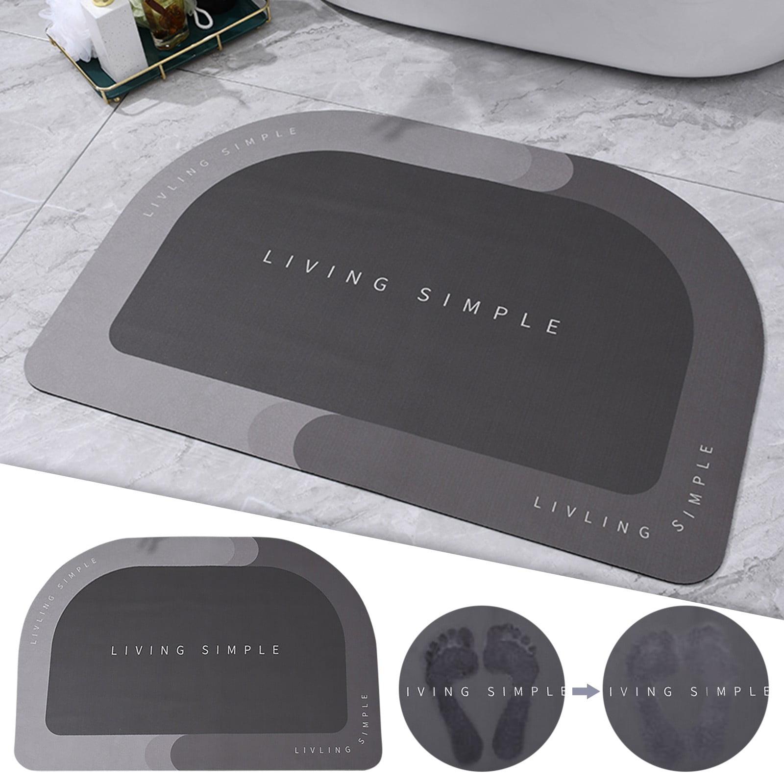 PYPESEEWY Cheap Thick Soft Absorbent Chenille, Rubber Backing Quick Dry ...