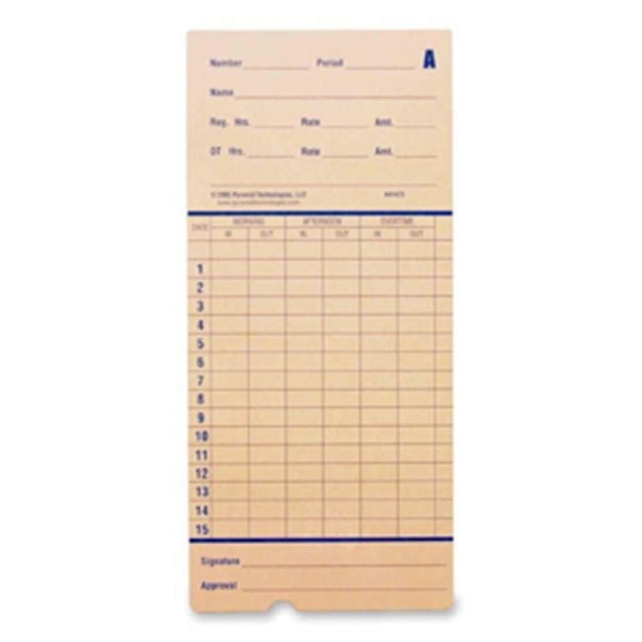 PYRAMID TECH Pyramid Br 2600 - 100-Pk Attendance Cards - Walmart.com