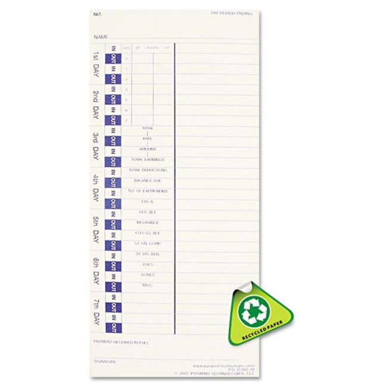 PYRAMID TECH Pyramid Br 3500-3700 - 100-Pk Weekly Cards - Walmart.com