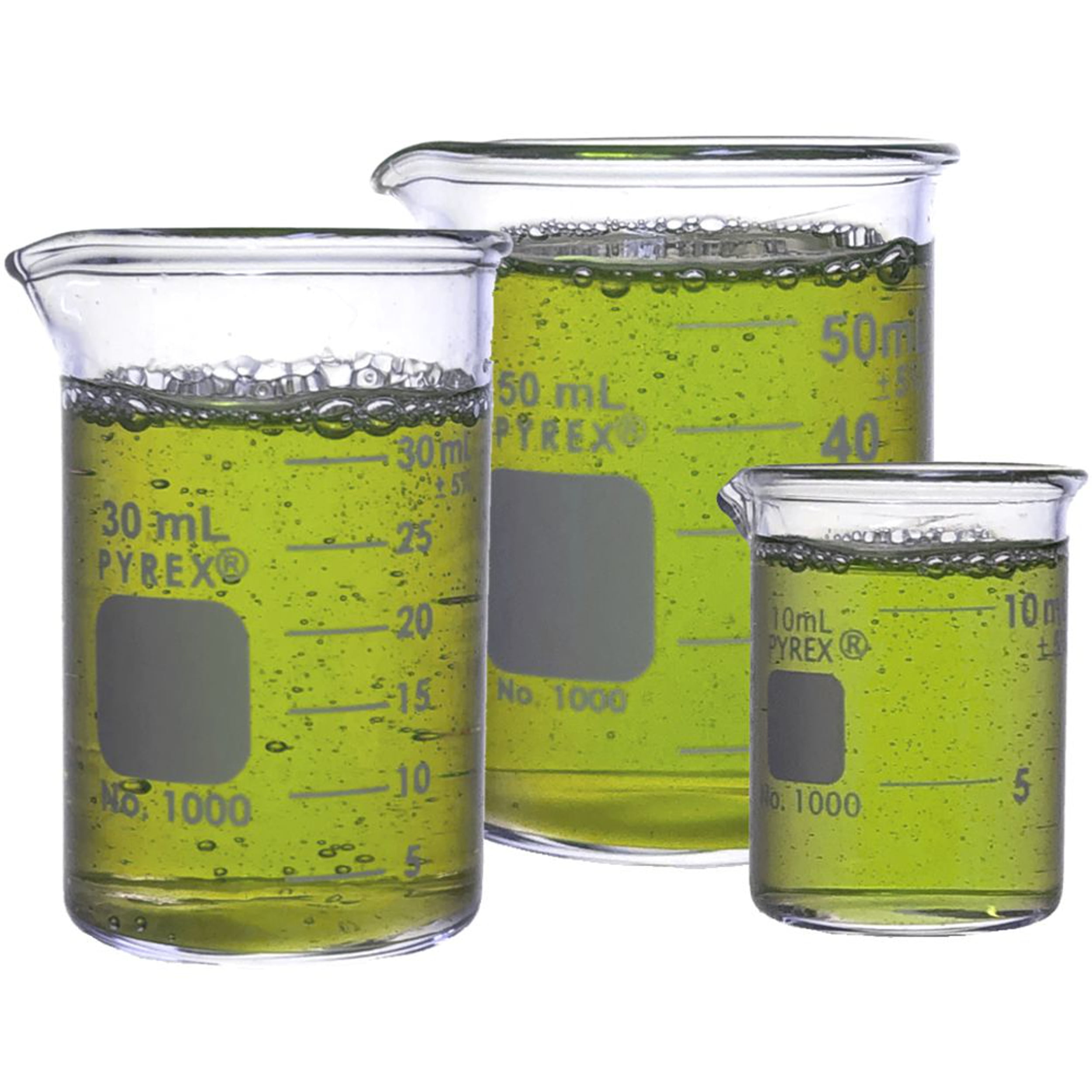PYREX 1000-MICROPACK, Glass Beaker Set, 3 Sizes - 10, 30, 50ml ...
