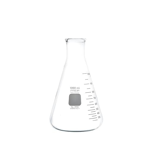 PYREX Narrow Mouth Erlenmeyer Flask with Heavy Duty Rim - Borosilicate ...