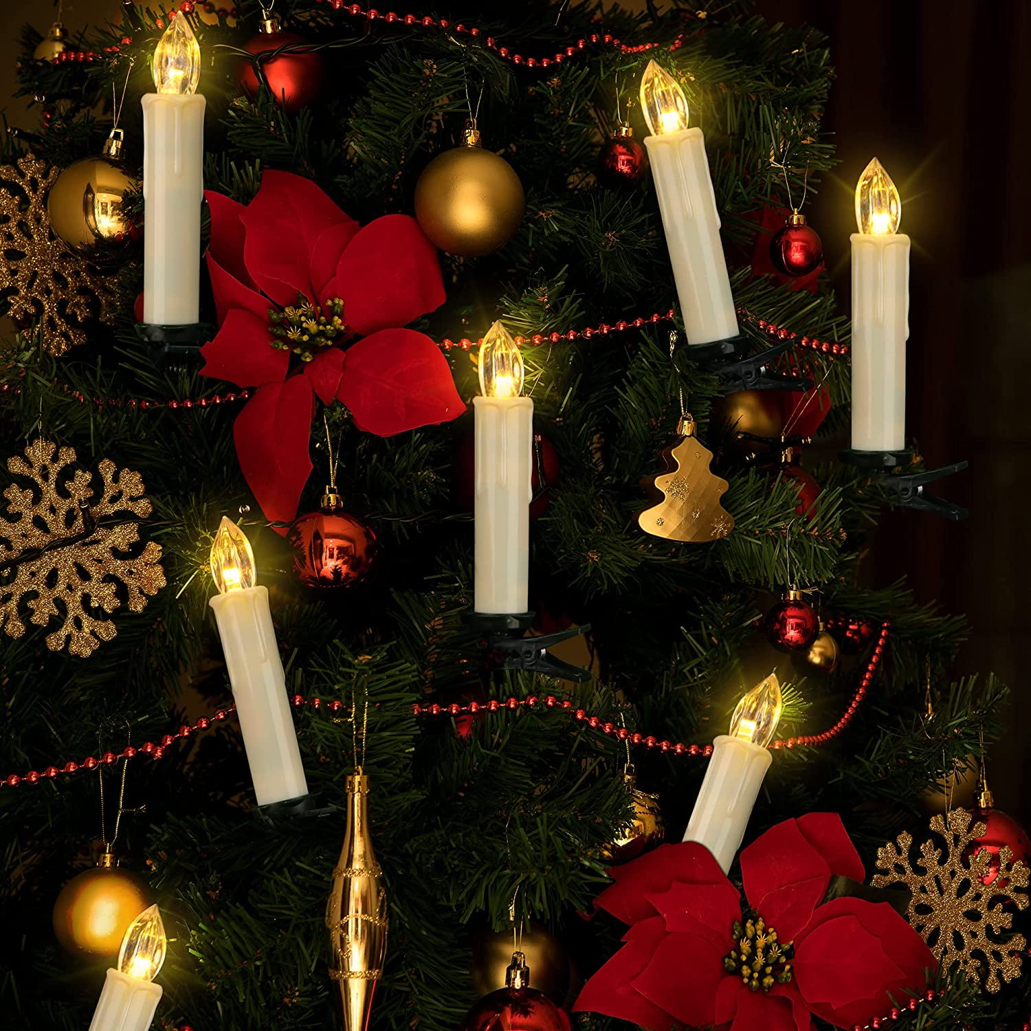 PYYAN-10 PCS LED Window Candles with Remote Timer, Battery Operated ...