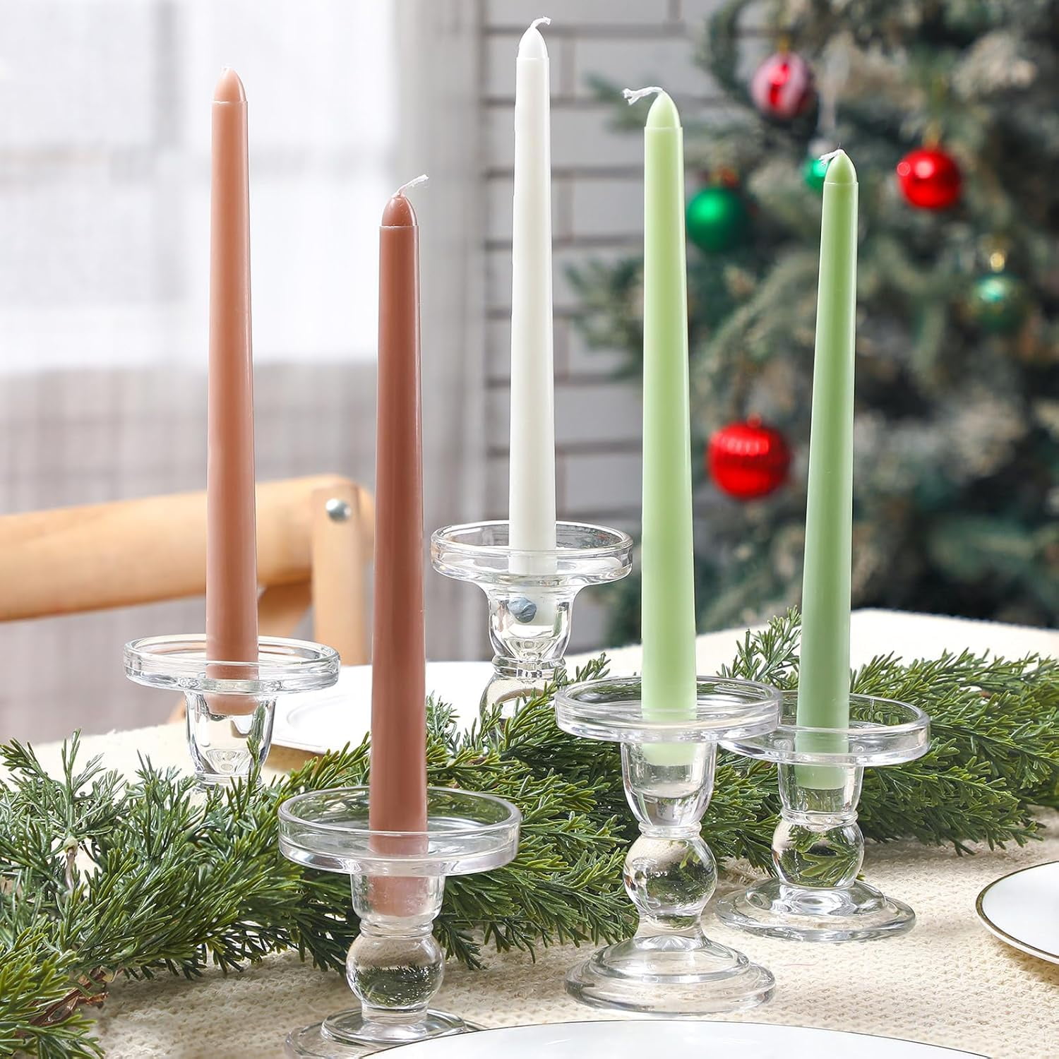 PYYAN-10 Pcs 9.8 Inch Neutral Tall Taper Candle Colored Taper Candles ...