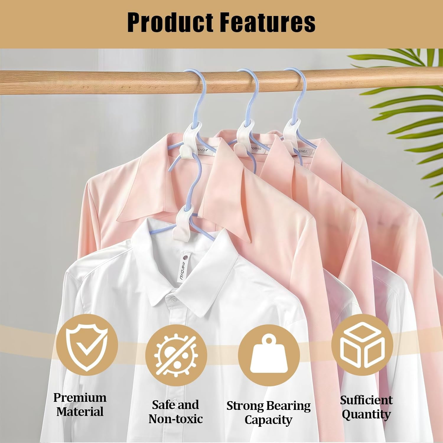 PYYAN-100 Pcs Hanger Connector Hooks,Space Saving Hangers for Clothes ...