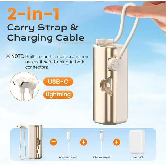 PYYAN-10000mAh Mini Portable Charger Power Bank for Phone, 22.5W Fast ...