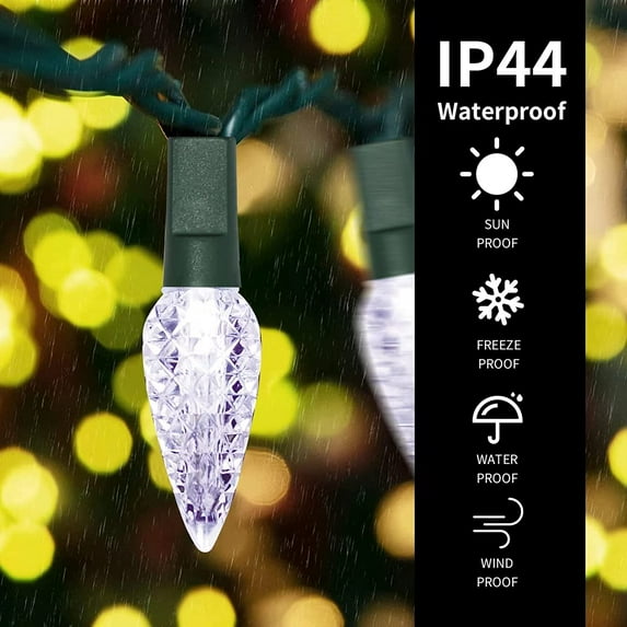 PYYAN-100LED C6 Lights,Green Wire,Waterproof Battery Case,Multi ...