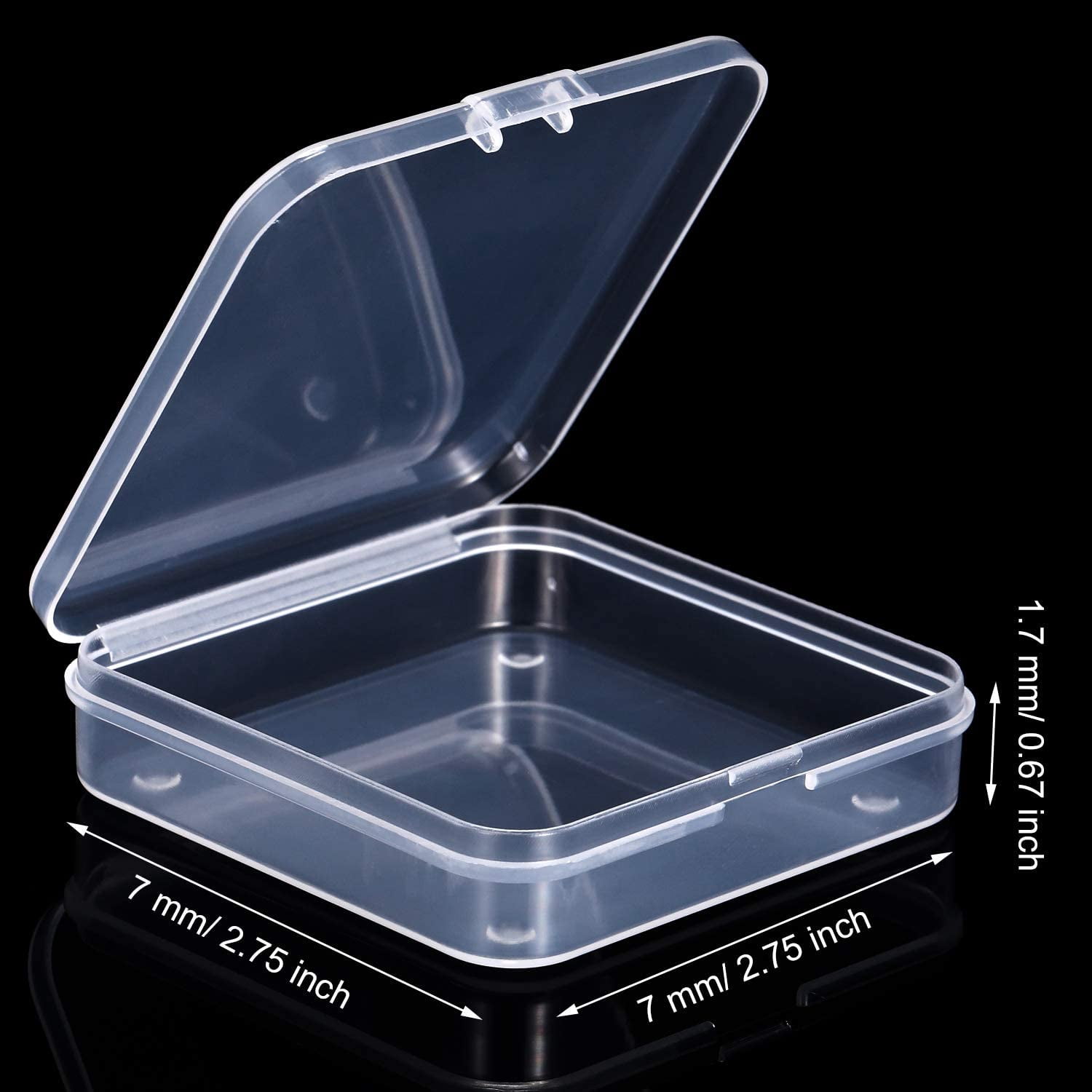 PYYAN-12 Pack Clear Plastic Beads Storage Containers Box with Hinged ...