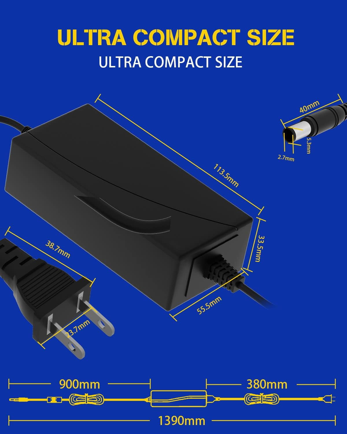 PYYAN-12V 5A Power Supply Adapter Converter 5A Transformer 100V -240V ...