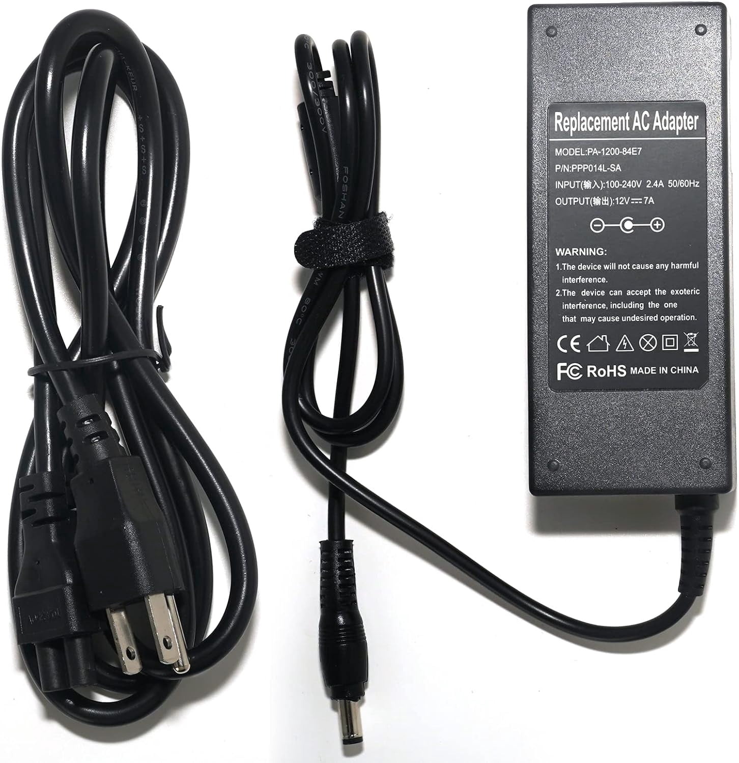 PYYAN-12V 7A 84W Power Supply, AC Adapter, AC 100-240V to DC 12V ...