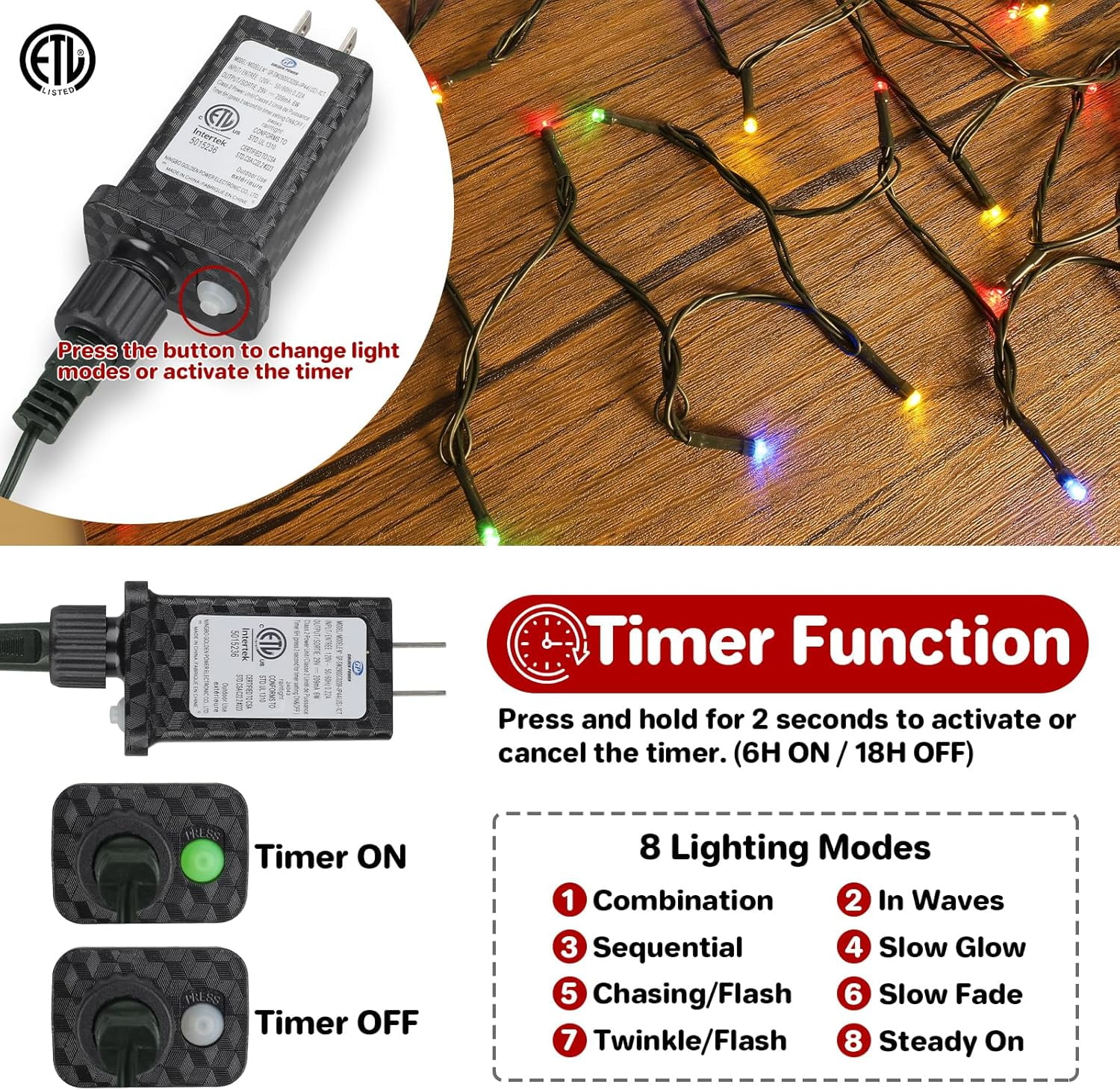 PYYAN-132FT 400 LED Christmas Tree String Lights Outdoor Fairy Lights ...