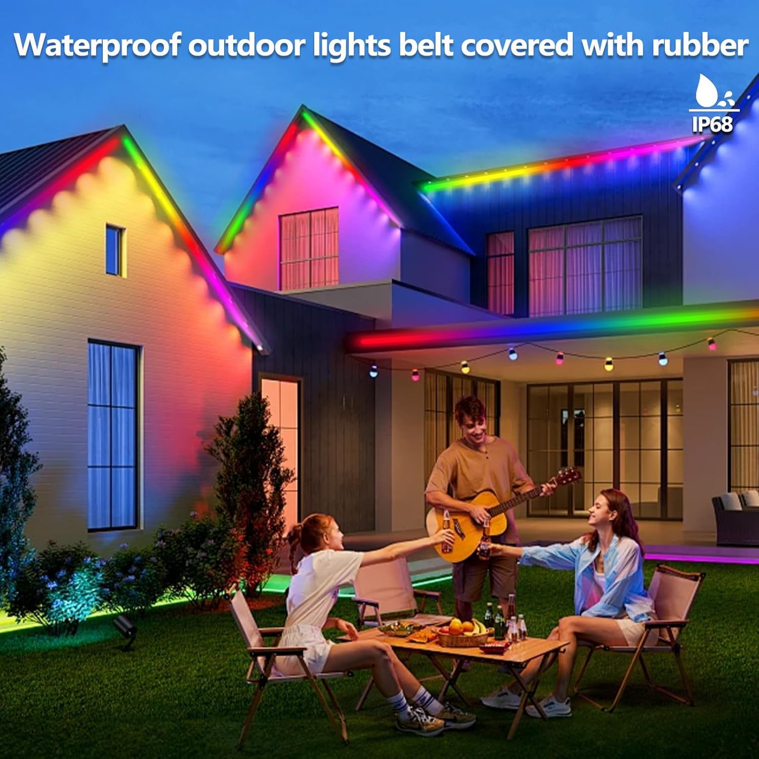 PYYAN-16.4FT Outdoor LED Strip Light Waterproof,IP68 Outside RGB+IC ...