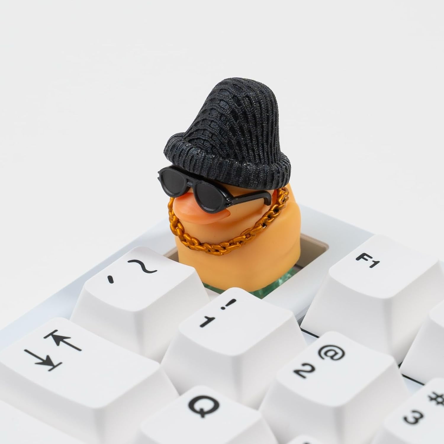 PYYAN-1U Handmade Resin Yellow Rap Duck Keycap - Cute Duck with ...