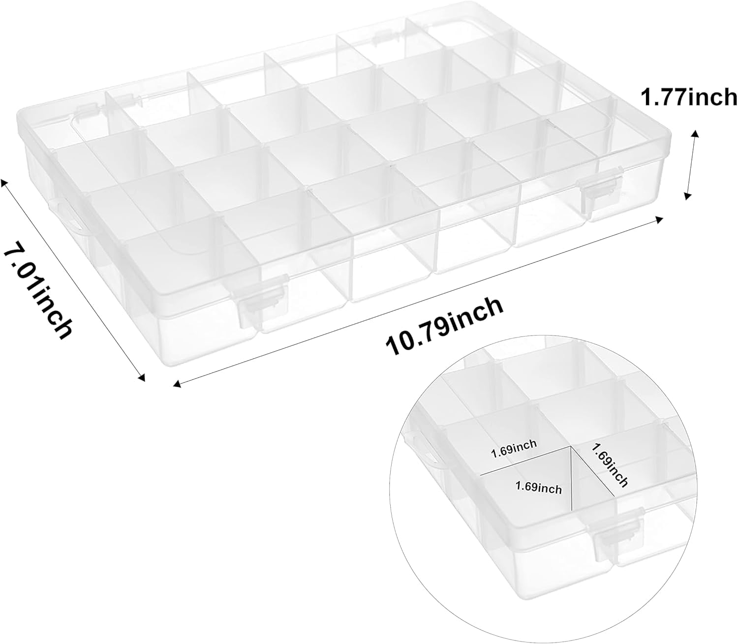PYYAN-2 Pack 24 Grids Plastic Small Crafts Storage Boxes with ...