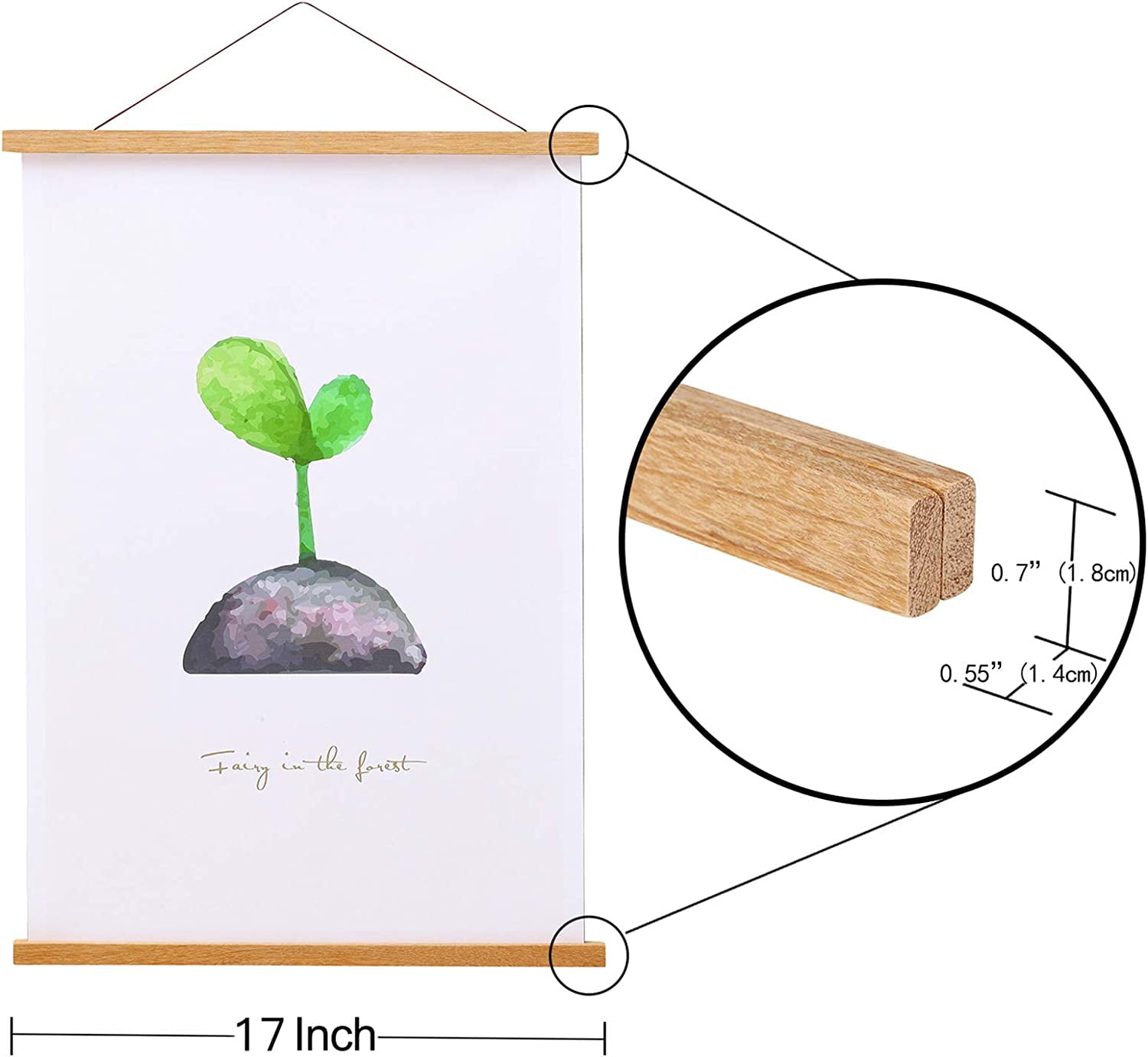 PYYAN-2 Pack Magnetic Poster Hanger Frame,17x11 17x24 17x22 Teak Wood ...