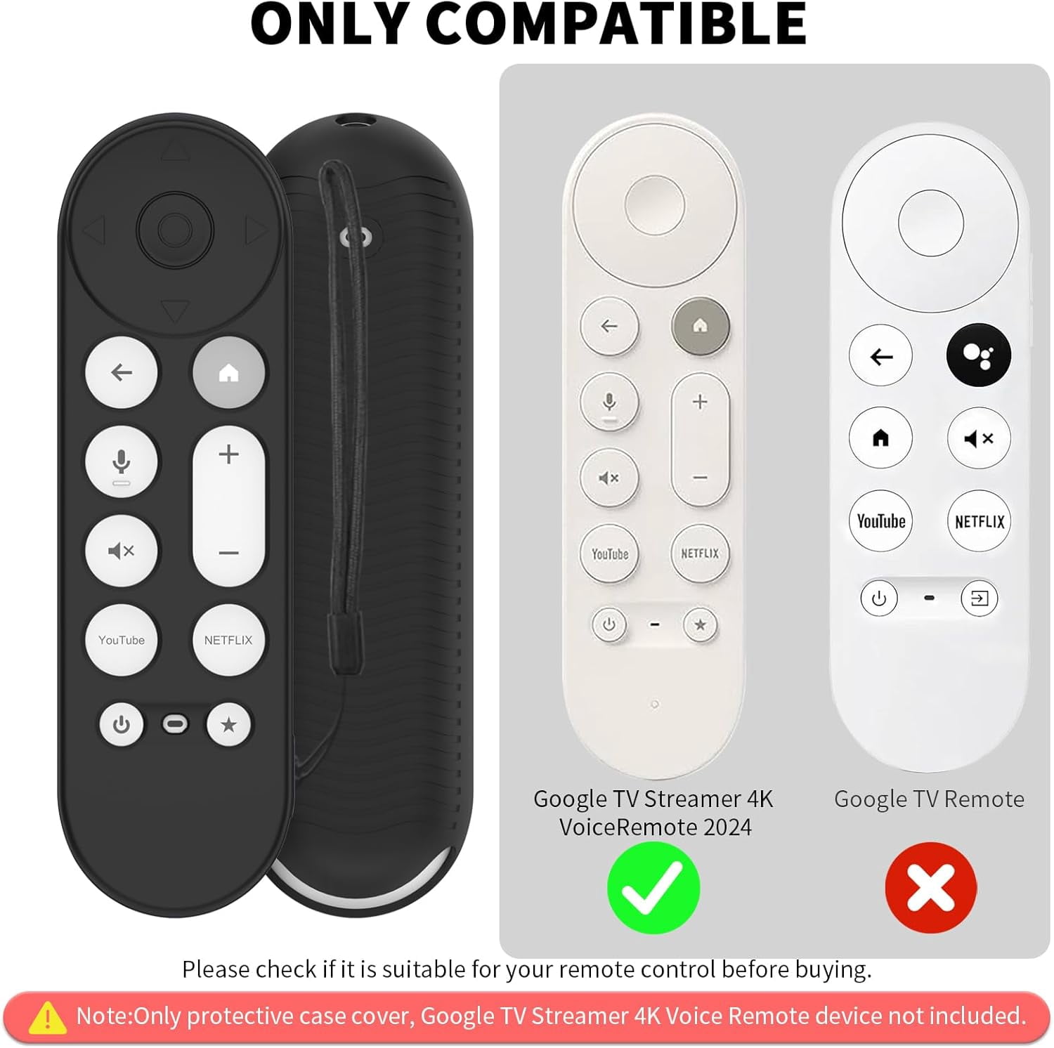 PYYAN-[2 Pcs] Silicone Remote Case for Google TV Streamer 4K Voice ...