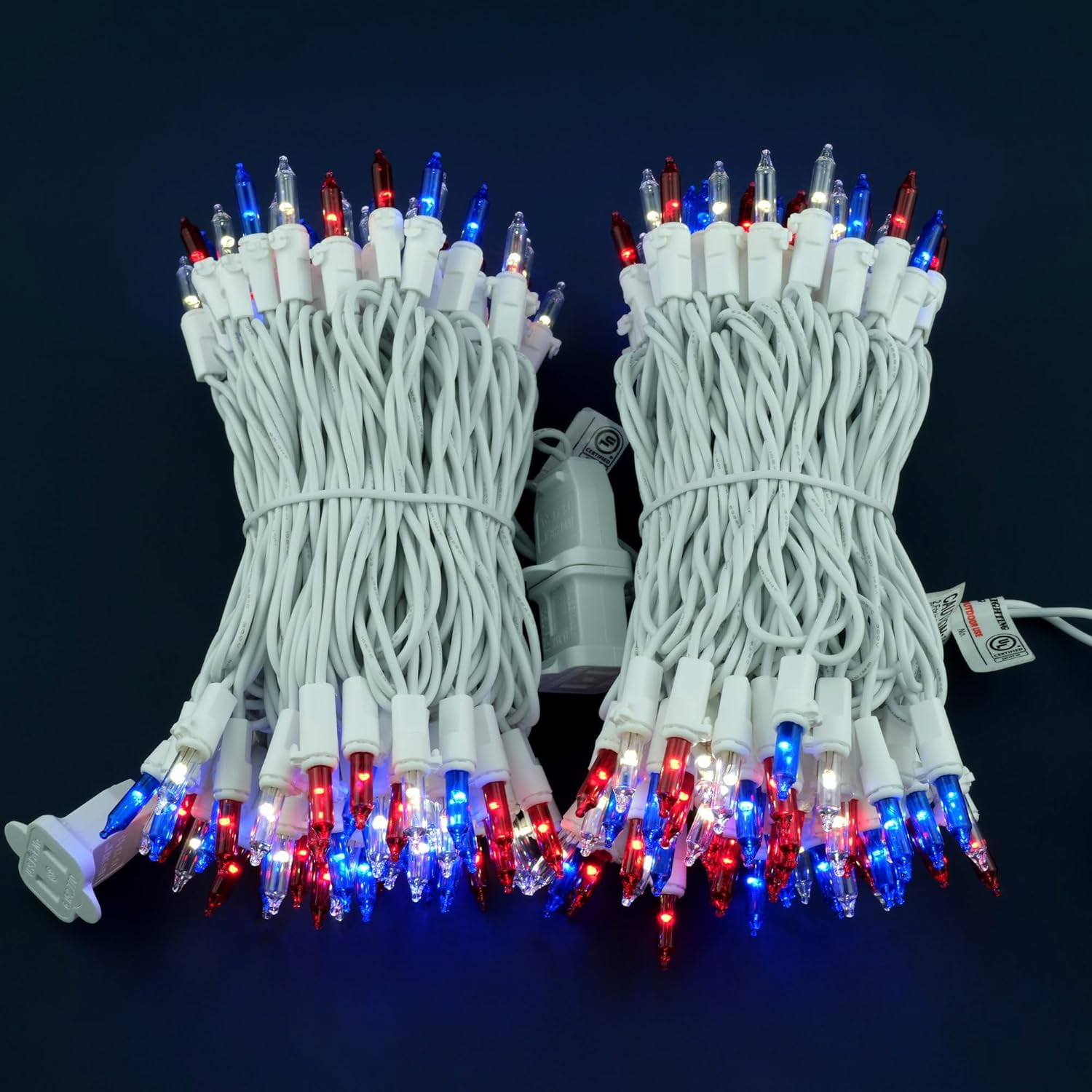 PYYAN-200 Red, White & Blue Christmas Lights, Pack of 2 Sets 33 Feet ...