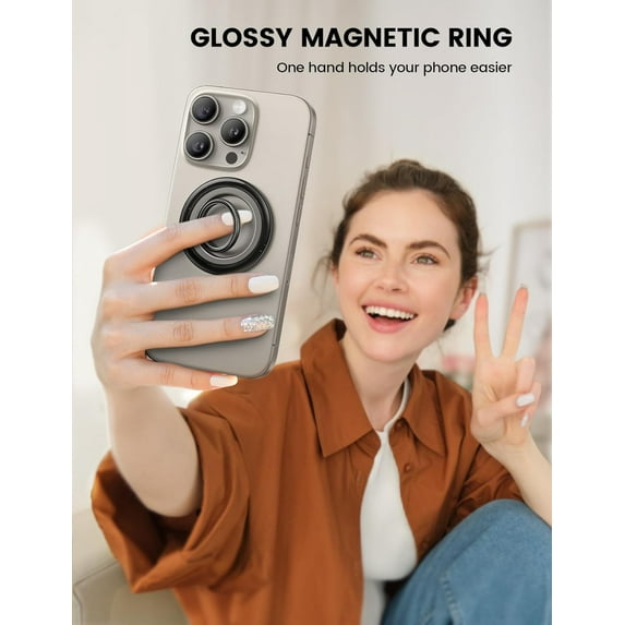 PYYAN-[2025 Upgrade Metal Gear Hinge] Magnetic Phone Ring Grip for ...