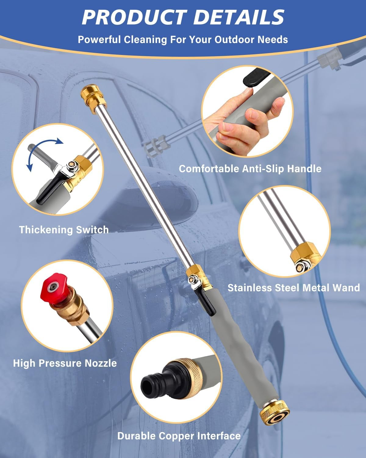 PYYAN-2026 Upgraded Jet Nozzle Power Washer for Garden Hose, 2-In-1 ...