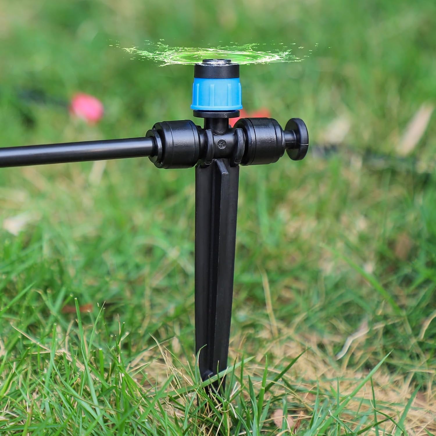 PYYAN-24 Pack Push-to-Fit Drip Irrigation Emitters, Adjustable Vortex Drip Emitters for 1/4 inch ...