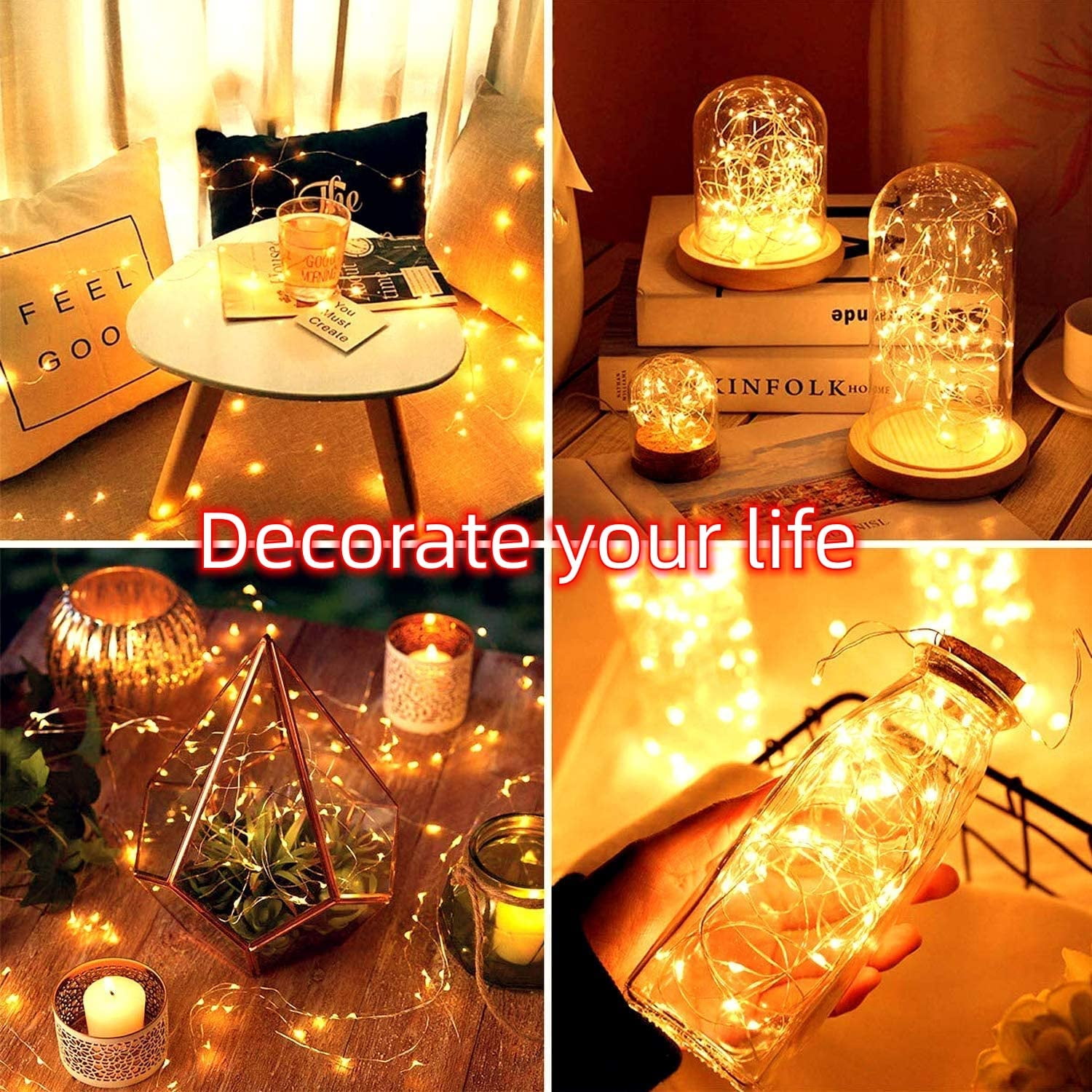 PYYAN-24 Packs Fairy Lights Battery Operated LED String Light 10.2FT ...