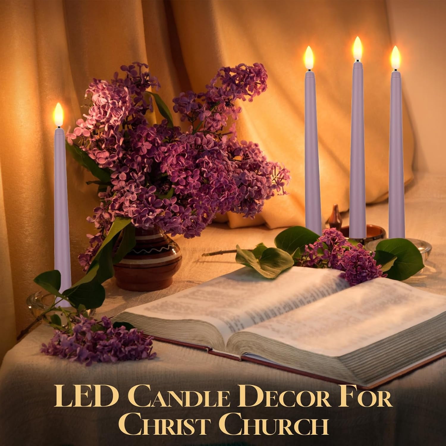 PYYAN-24 Packs Flameless Taper Candles Battery Operated Fake 11 Inch ...