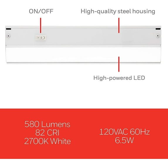 PYYAN-24 inch Hardwired Under Cabinet Lights, On/Off Only, 2700K Warm ...