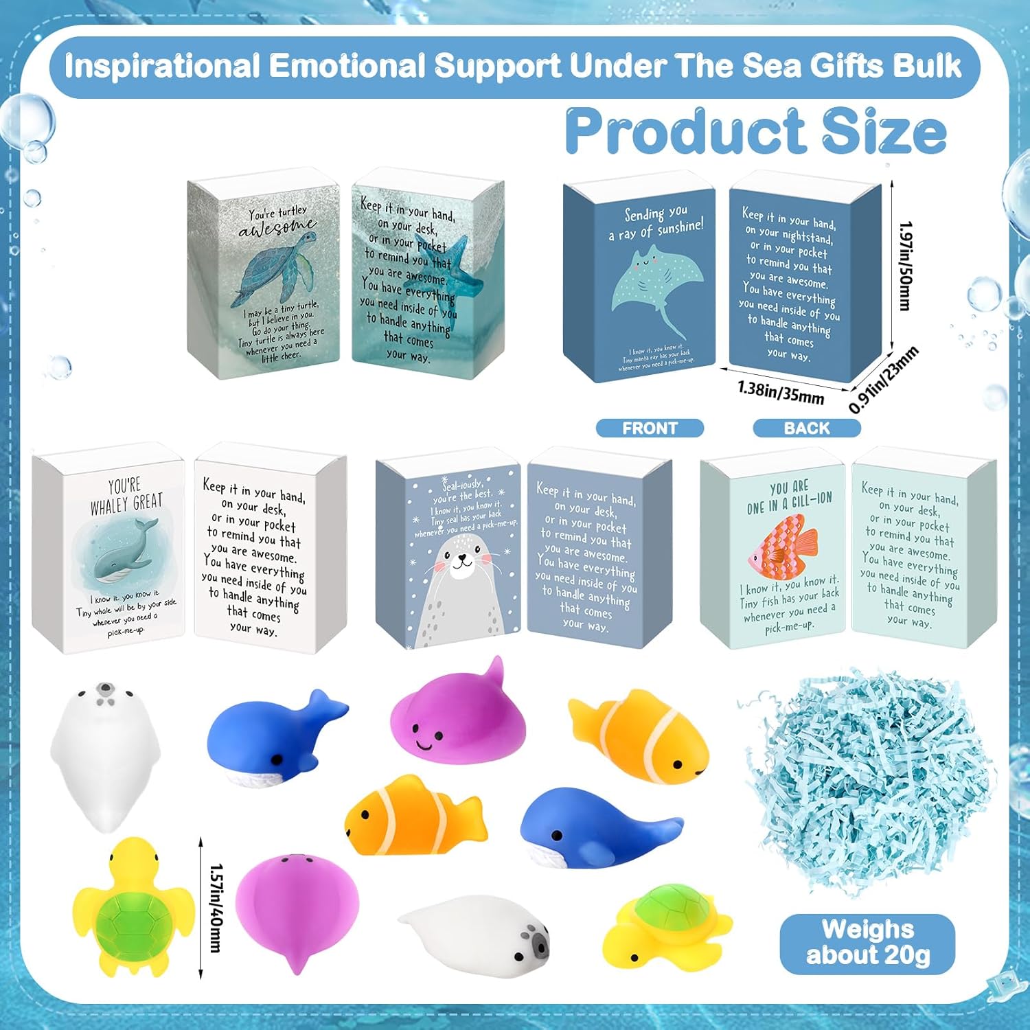 PYYAN-25 Sets Sea Animal Positive Gifts Cute Stress Balls with Support ...
