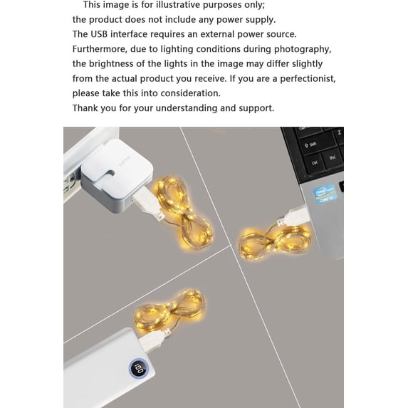 PYYAN-3 Pack USB Fairy Lights USB Powered String Lights Warm Yellow 2 ...