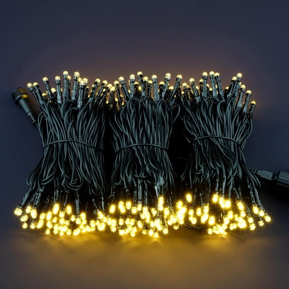 PYYAN-300 Count Warm White Christmas Lights, 100 Feet Wide Angle 5mm ...
