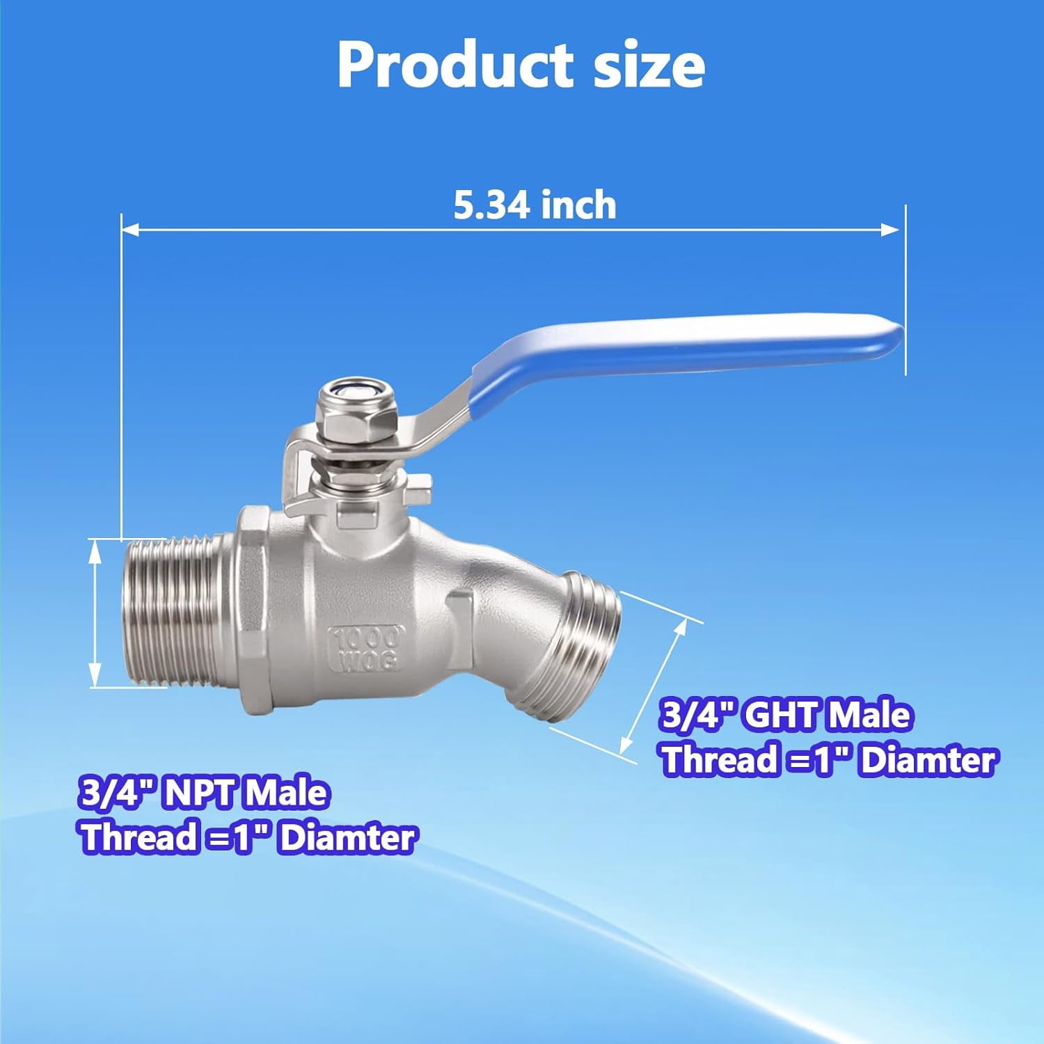 PYYAN-304 Stainless steel 3/4" Hose Bib, Heavy Duty Outdoor Faucet ...