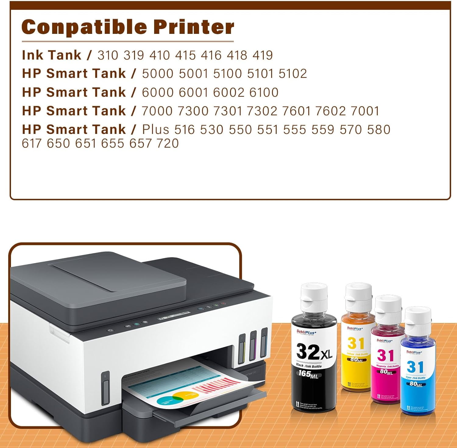PYYAN-32XL Black Ink Bottle 31 Ink Bottle Set Compatible Replacement ...